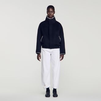 Sandro Blouson d&eacute;tails surpiqu&eacute;s