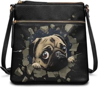 Coloranimal Sac &agrave; bandouli&egrave;re pour femme en cuir synth&eacute;tique l&eacute;ger avec sangle r&eacute;glable, Carlin