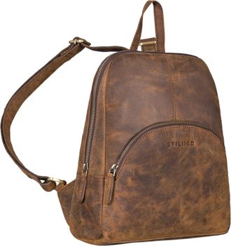 STILORD Josephine Lederrucksack Damen Klein Echt-Leder mit vielen Fächern ideal als Daypack Cityrucksack Tagesrucksack Stadtrucksack und Rucksack Rauleder