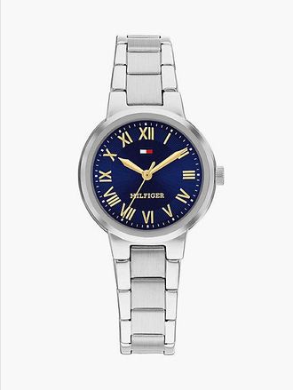 Tommy Hilfiger Montre en acier inoxydable &agrave; cadran bleu