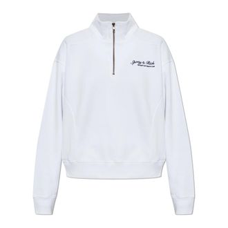 Sporty & Rich Beverly Hills Crest Viertelrei&szlig;verschluss-Sweatshirt - - Sweatshirts & Hoodies - Damen - Wei&szlig; - L