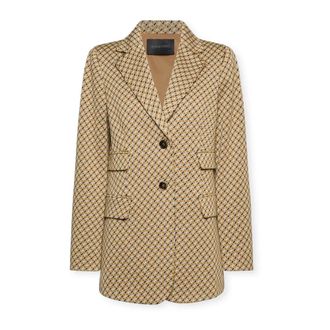 Elena Miro Stretch Jacquard Blazer - - Jackets - Damen - Beige - 2XL