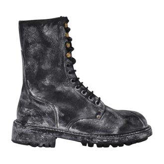 Dolce & Gabbana Anfibio Schn&uuml;rstiefel - - Shoes - Herren - Schwarzk - 41 EU