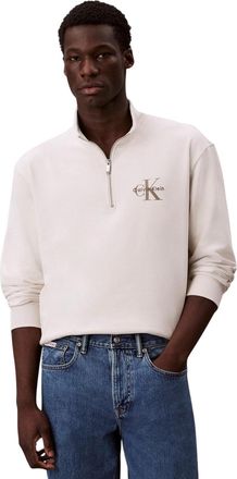 Calvin Klein Sweatshirt f&uuml;r Herren, mit kurzem Rei&szlig;verschluss (Kreide)