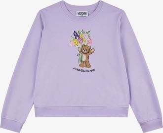Moschino Sweatshirt aus Baumwollpiqu&eacute; Moschino Teddy Bear - Violett