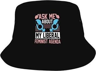Generic Doux Seau Chapeau Demandez-Moi ce Que Je Pense de Mon Programme féministe libéral. Chapeaux de Soleil de Plage Pliable Beach Sun Hat pour Outdoor Homm