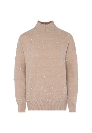 Faina Pullover mit Perlen Damen Beige