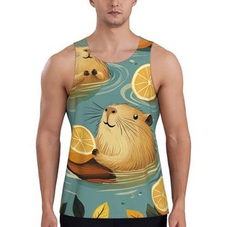 Generic D&eacute;bardeur respirant &agrave; s&eacute;chage rapide sans manches pour homme pour entra&icirc;nement &agrave; la plage S &agrave; 4XL, Adorable Capybara 5, XXL