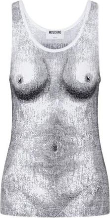 Moschino Femme, Tops, Gris, Taille: 42 FR Hauts sans manches