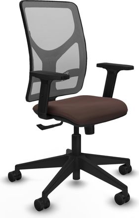 Piqueras y Crespo Verstellbarer Stuhl mit Rollen, 2D-Armlehnen, h&ouml;henverstellbare Lendenwirbelst&uuml;tze, ausgestattet mit 3 Positionen und Schneideschaum, Grau/Dunkelbraun