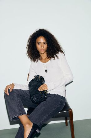Gerard Darel T-shirt dentelle en coton et modal - BONA - Naturel