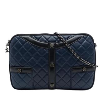 Chanel Pre-owned Vintage Quilted Lambskin Crossbody Bag - - Pre-owned - Damen - Blau - ONE SIZE