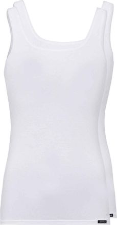 Skiny Damen Skiny Tanktop voor dames, 2 stuks, Advantage Cotton 1 Unterhemd, Weiß, 40 EU