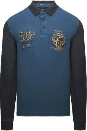 Aeronautica Polo PO1890 Dreifarbige Pfeile f&uuml;r Herren, Langarm-Shirt, 94678 Avio-Navy, Large