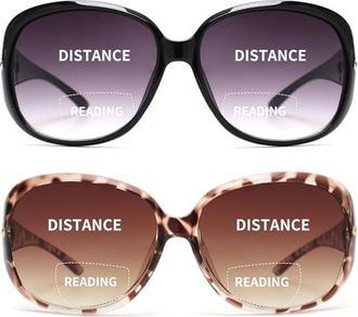 JM Lunettes Loupe Solaire Classiques pour Femmes Montures de lunettes Vintage Protection UV Ext&eacute;rieure Noir+Tortue 2.25