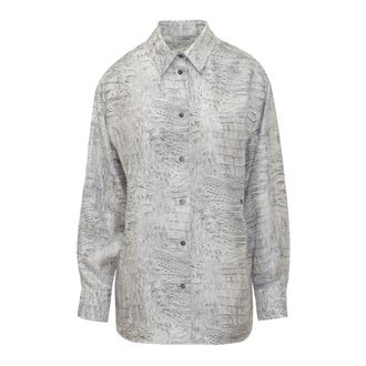 Ferragamo Femme, Blouses et Chemises, Gris, Taille: 40 FR Chemise &agrave; manches longues