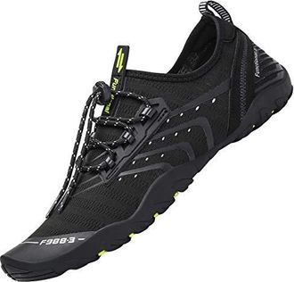 Saguaro Chaussures Aquatiques Homme Femme Chaussure de Plage Chaussure deau Chausson pour Piscine Mer Plongée - Antidérapante Séchage Rapide, Réglisse Noir GR