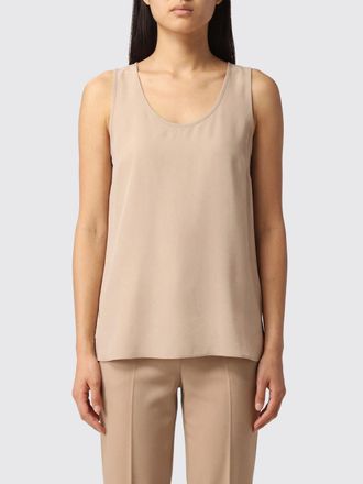 Parosh &Auml;rmelloses Top P. A.R. O.S. H. aus Polyester mit U-Ausschnitt