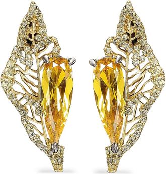 Anabela Chan boucles doreilles Naia en or blanc 18ct à pierres variées Halia