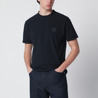 Stone Island Navy blue T-shirt with logo patch