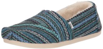 Toms Damen Alpargata Cloudbound Flacher Slipper, Marineblaues Chenille-Kunstfell, 35.5 EU