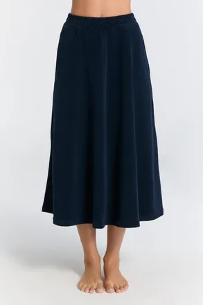 Leela Cotton Damen vegan Rock Corduroy Mitternachtsblau