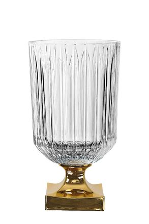 Nachtmann [W0724] Vase auf Fu&szlig; in Gold STK/1 651/81/32cm Minerva