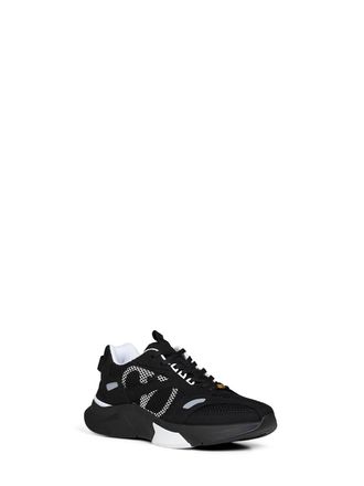 Valentino Garavani Mens Sneakers Demivee Black-Grey Mesh Suede Trainers