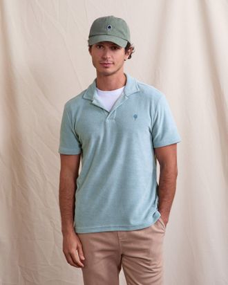 Faguo Polo bleu gris&eacute; coton