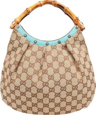 Gucci Crossbody Bags - Gucci GG Monogram Bamboo Handbag - Gr. unisize - in Braun - f&uuml;r Damen