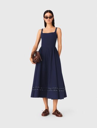Maje Ausgestelltes Midikleid - Marineblau - Gr&ouml;&szlig;e 32 - Maje