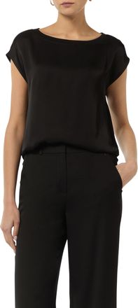 Comma T-Shirt im Fabricmix mit U-Boot-Ausschnitt