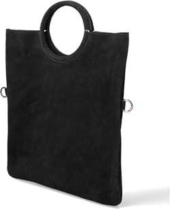 Gave Lux Sac &agrave; main pour femme en cuir v&eacute;ritable Made in Italy 29x30x1 cm GLX228105123FBG, Noir, Taille unique