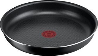 Lagostina Ingenio Essential Plus Bratpfanne Ø 22 cm, antihaftbeschichtet, aus Aluminium für Gas und Backofen, mit Thermosignal-Kochanzeige, verwendbar mit abneh