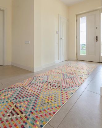 benuta Nest Vintage Teppich Casa - Mehrfarbig 70x240 cm - Teppich f&uuml;r Wohnzimmer, Schlafzimmer und Flur - Pflegeleicht - Fu&szlig;bodenheizung Geeignet