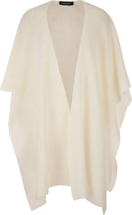 Fabiana Filippi Cape Ouverte En Mohair Et Alpaga Avec Micro Paillettes