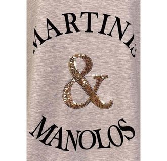 Miss Goodlife T-Shirt T-Shirt MG13833 Martinis Manolos - Grau meliert mit V-Neck