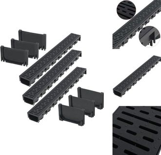 vidaXL Abfl&uuml;sse - Living Ablaufrinnen Kunststoff 3 m