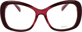 Emilio Pucci PU-1066383 Acetate Butterfly Frame Eyeglasses - Burgundy