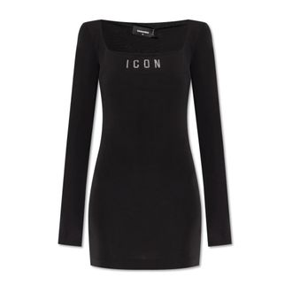 Dsquared2 Kleid mit Logo - - Dresses - Damen - Schwarzk - M