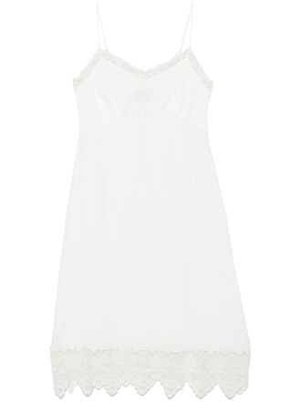 Simone Rocha robe mi-longue bordée de dentelle à coupe mi-longue - Blanc