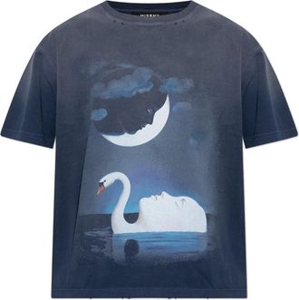 Misbhv Misbhv, Homme, Tops, Bleu, Taille: 2XL T-shirt effet vintage