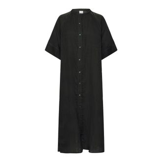 Ichi Hemdkleid mit Stehkragen - - Dresses - Damen - Schwarzk - XL