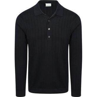 Profuomo Longsleeve Polo Dropneedle Marine