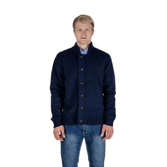 Aquascutum Homme, Pulls, Bleu, Taille: M Cardigan en m&eacute;lange de laine &agrave; glissi&egrave;re