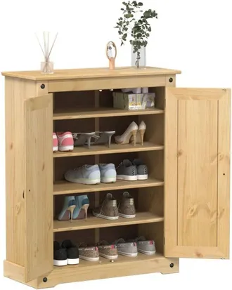 vidaXL Vidaxl - Armoire &agrave; chaussures Corona 86x38,5x108 cm bois de pin massif