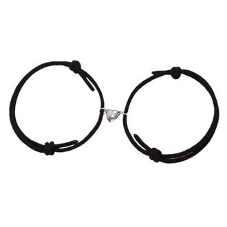 Generic Bracelets Coeur Bracelet Couple Magn&eacute;tique 14cm(5 4/8) de Long, 1 Set (2 PCs/Set) Op&eacute;ration Facile