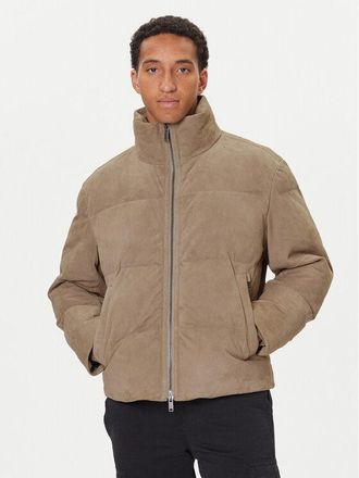 HUGO BOSS Lederjacke Jocamp 50547546 Beige Relaxed Fit