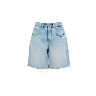 Icon Denim Los Angeles Femme, Shorts, Bleu, Taille: W27 Shorts en Denim &agrave; Jambes larges