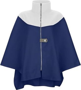 Generic Vestes d&eacute;contract&eacute;es pour femmes, col montant, fermeture &eacute;clair, bouton, couleur assortie, 2026, bleu, M